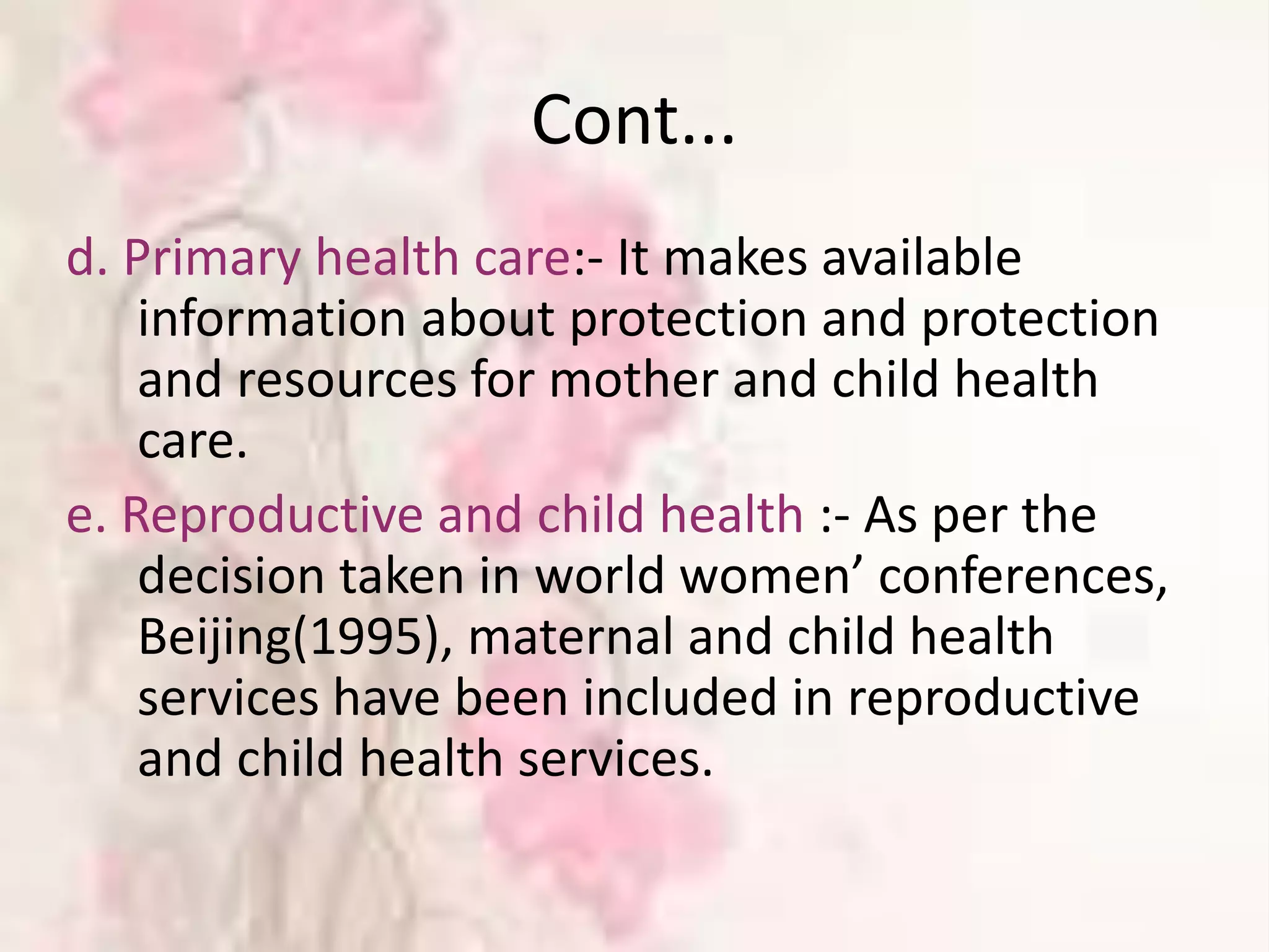 Maternal and child health programme | PPTX