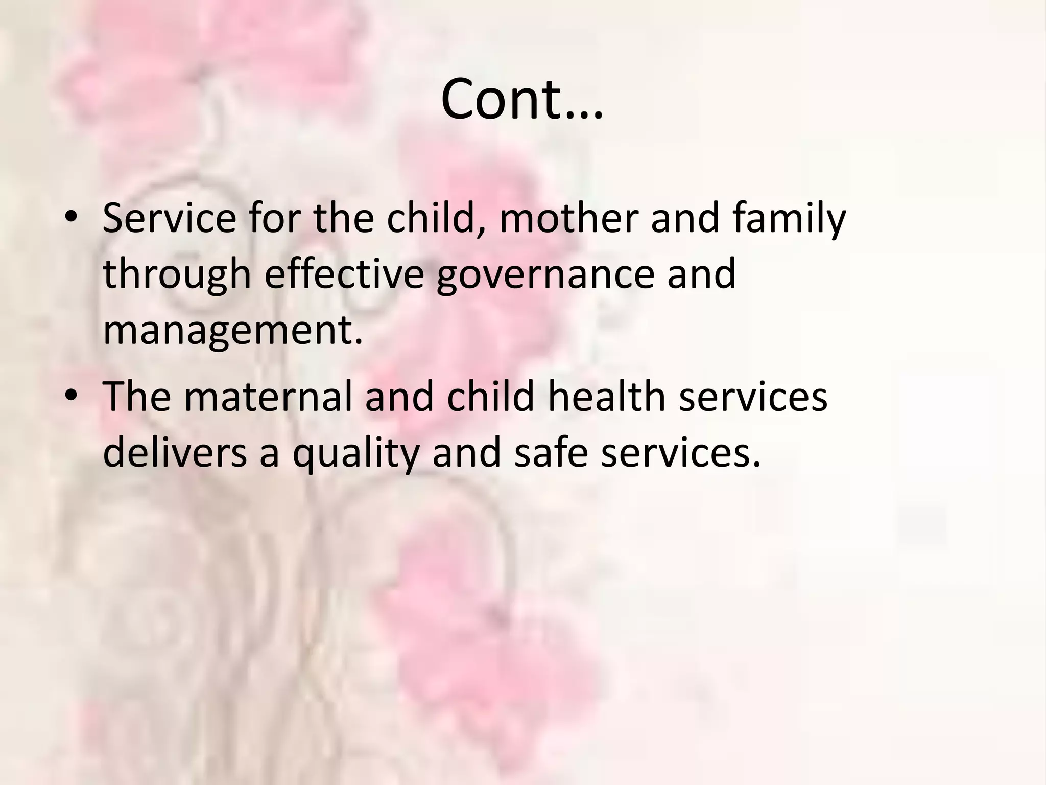 Maternal and child health programme | PPTX
