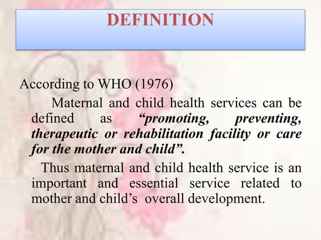 Maternal and child health programme | PPTX | Pregnancy | Reproductive ...