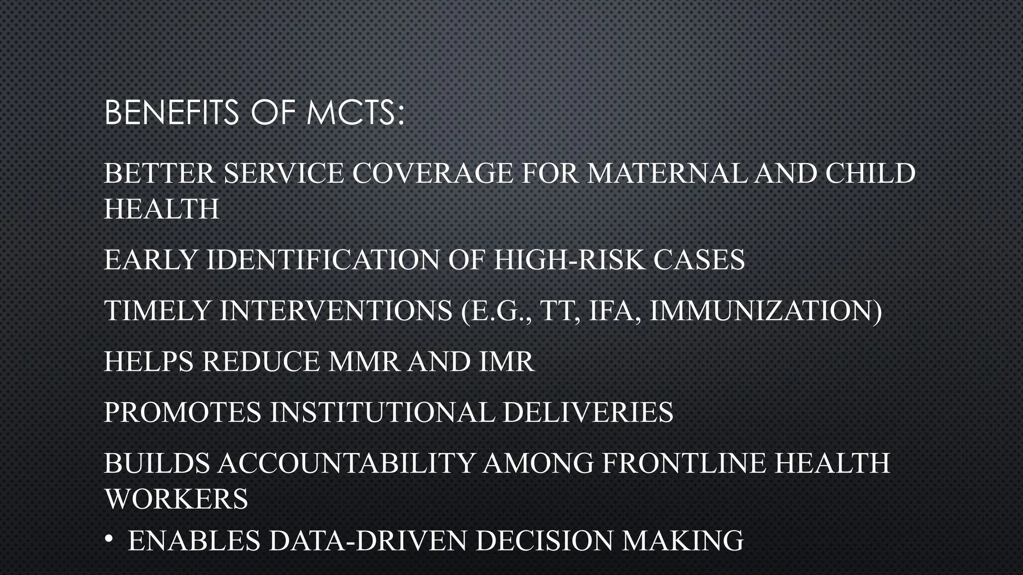 Maternal and Child Tracking system & RCH portal | PPTX