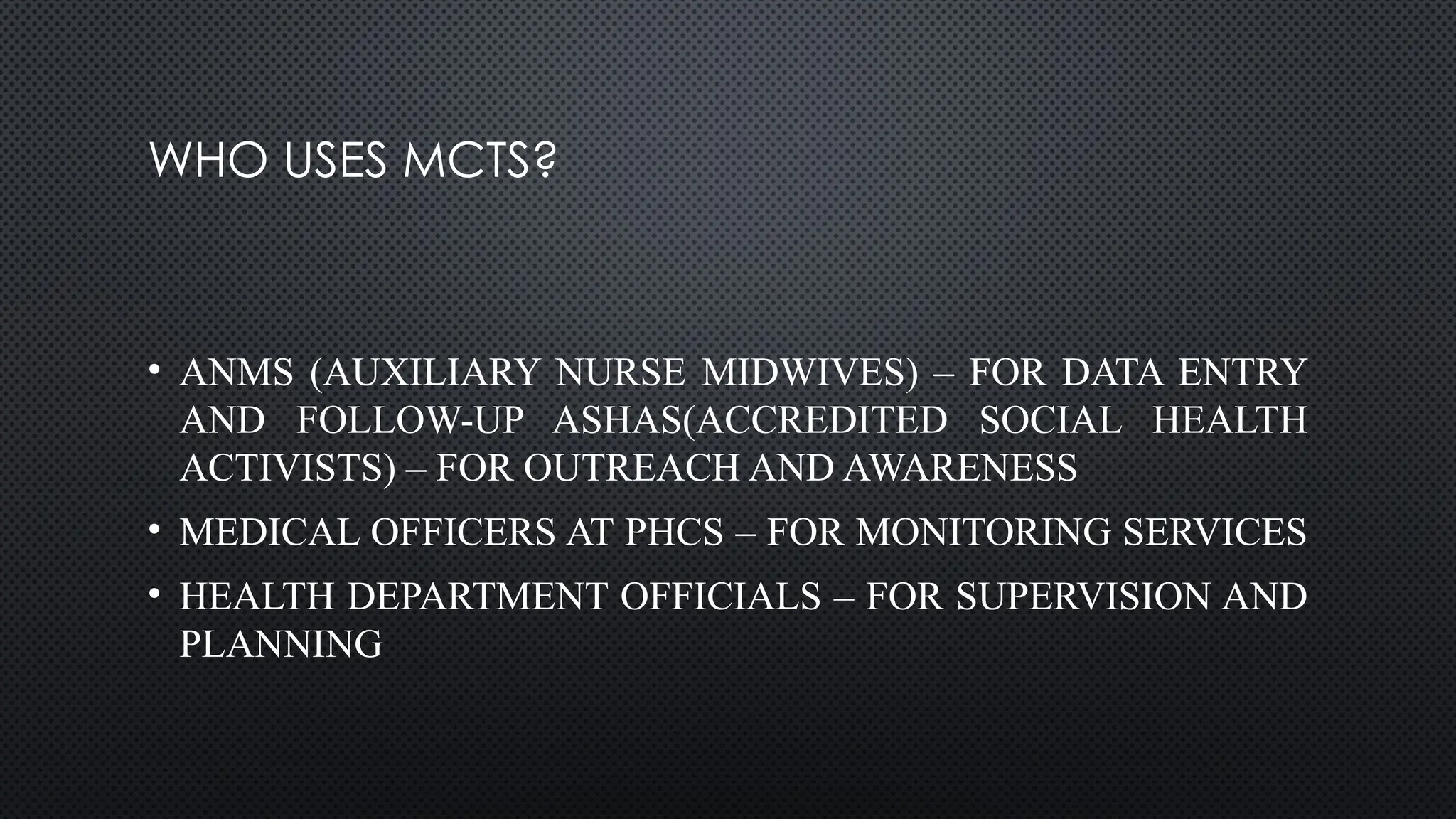 Maternal and Child Tracking system & RCH portal | PPTX