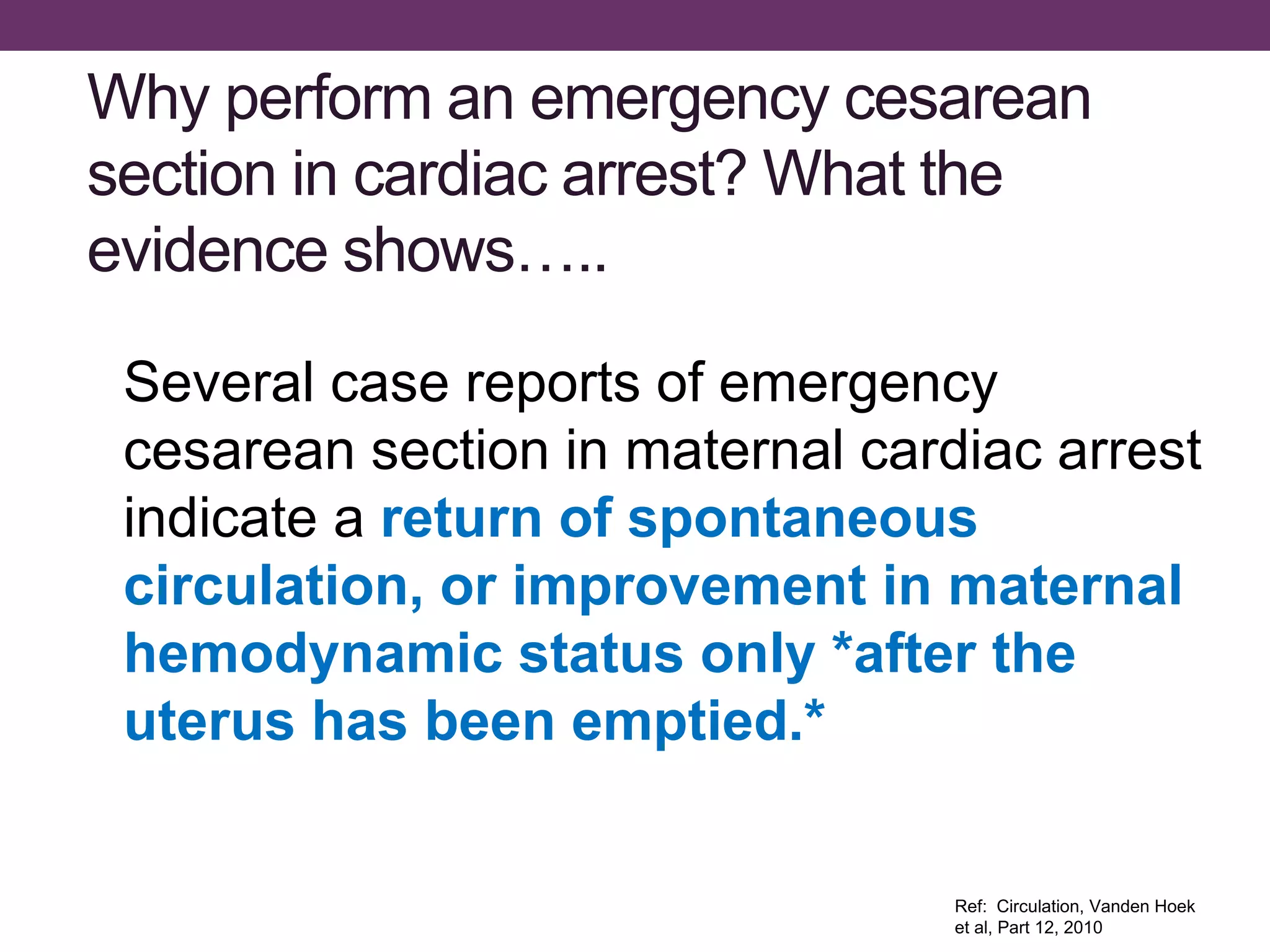 Maternal cardiac arrest (english) | PPTX