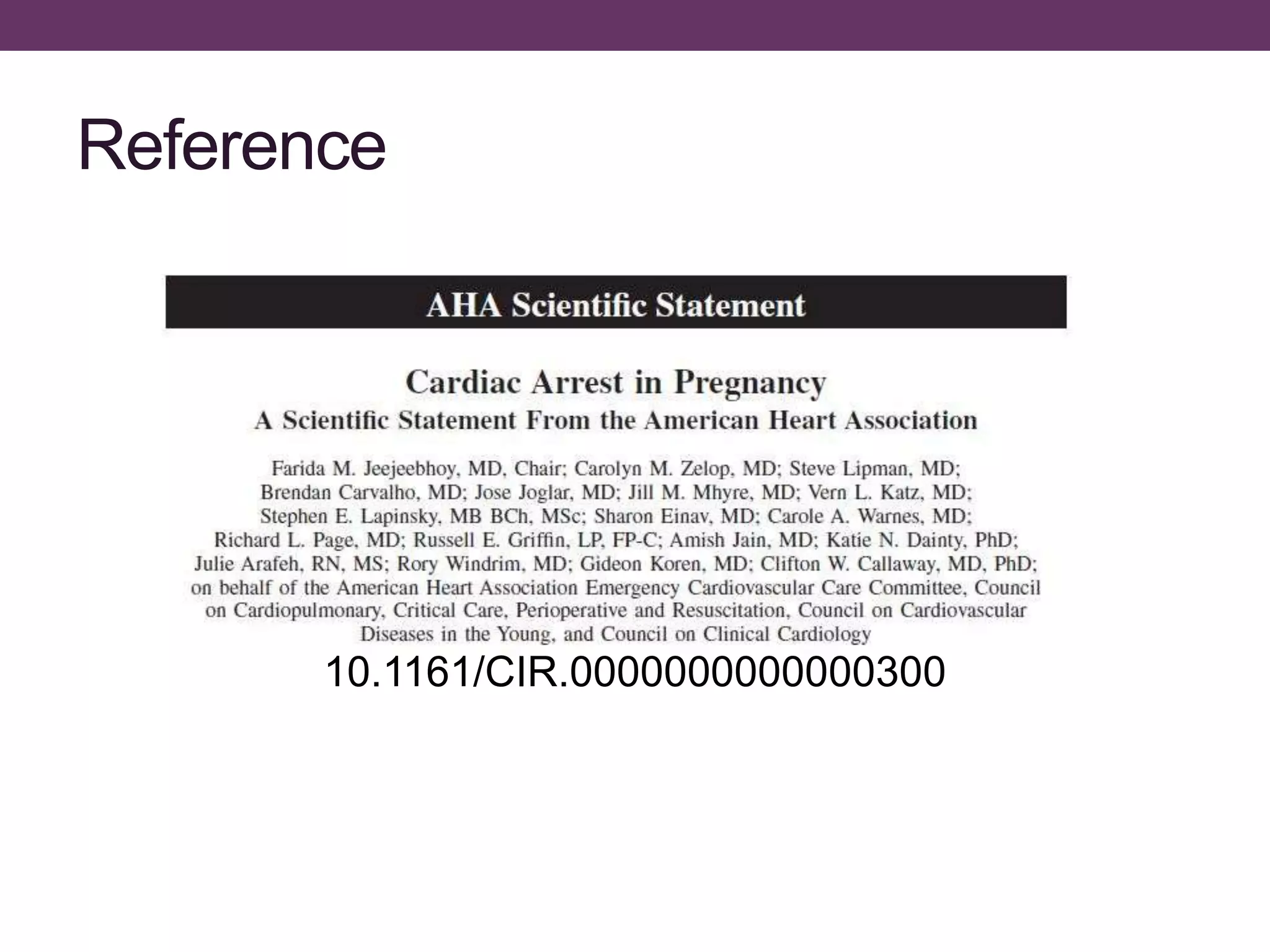 Maternal cardiac arrest (english) | PPTX