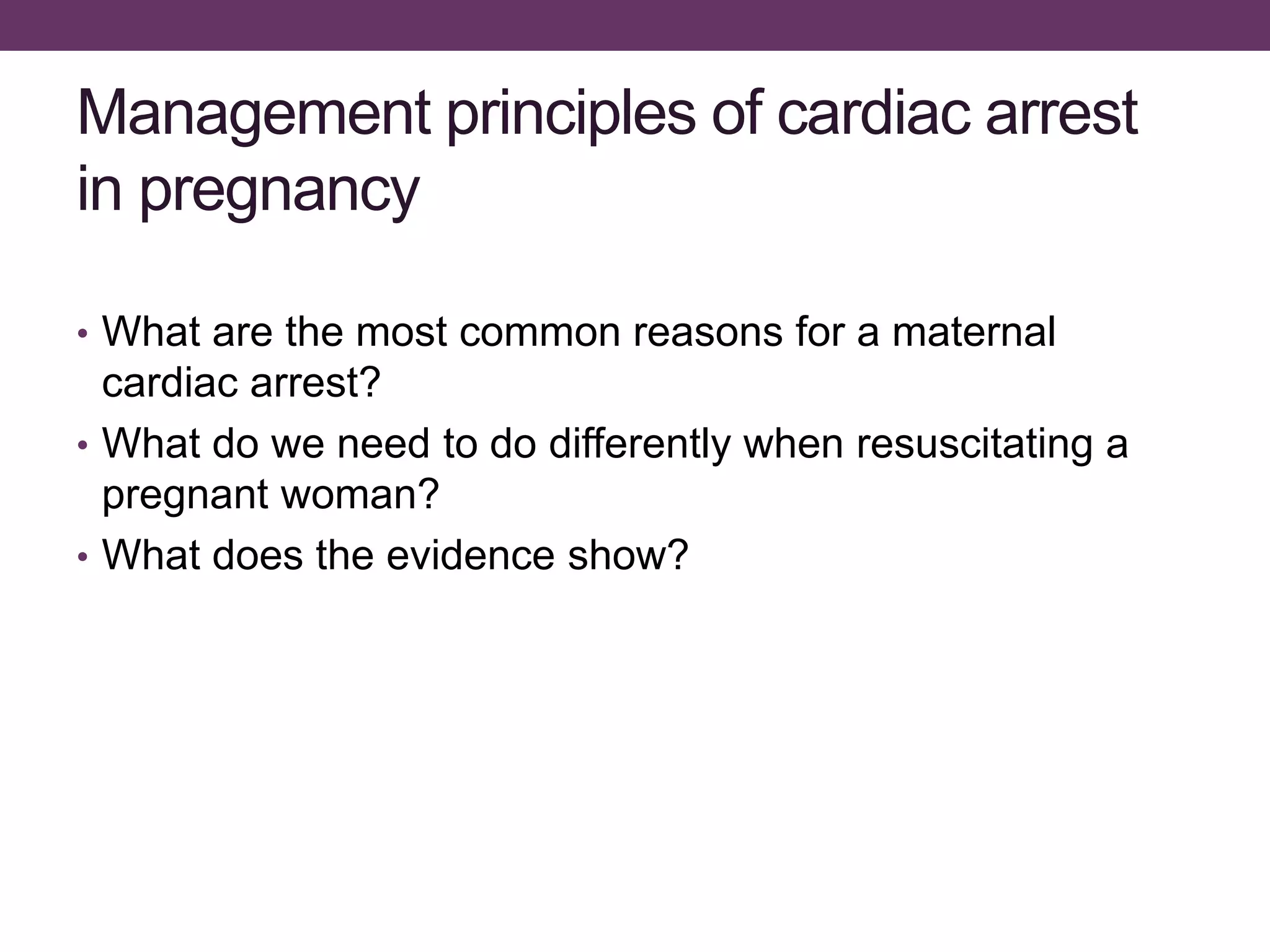 Maternal cardiac arrest (english) | PPTX