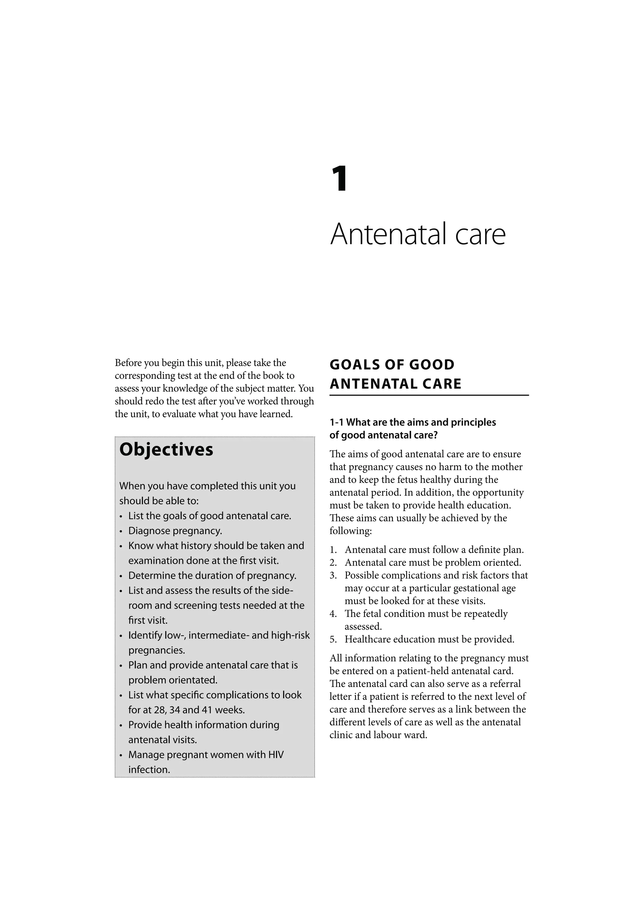 Maternal Care: Antenatal care | PDF