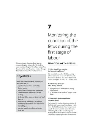 Maternal Care: Monitoring the condition of the fetus during the first ...