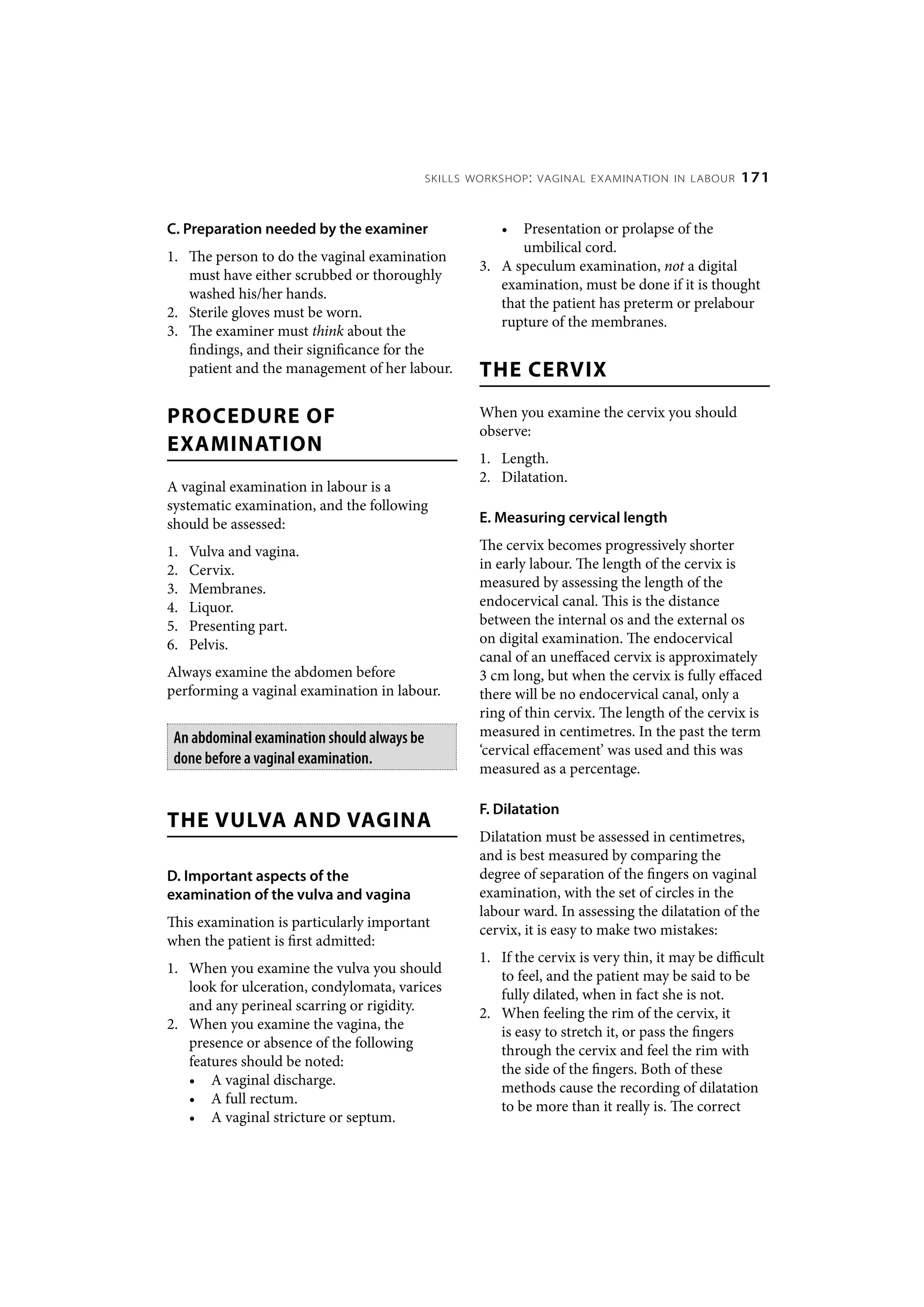 Maternal Care: Skills workshop Vaginal examination in labour | PDF