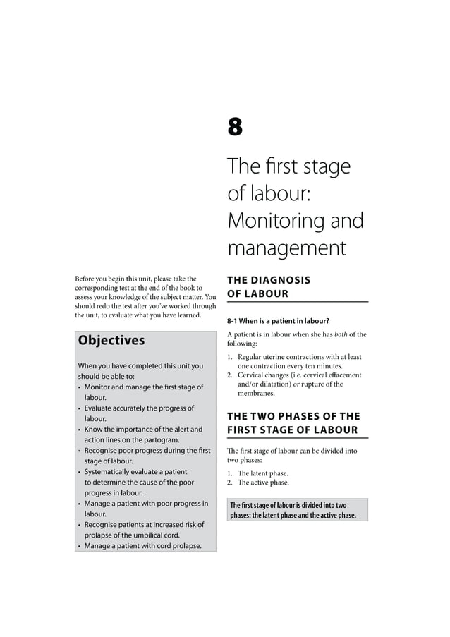 Maternal Care: The first stage labour Monitoring and management | PDF