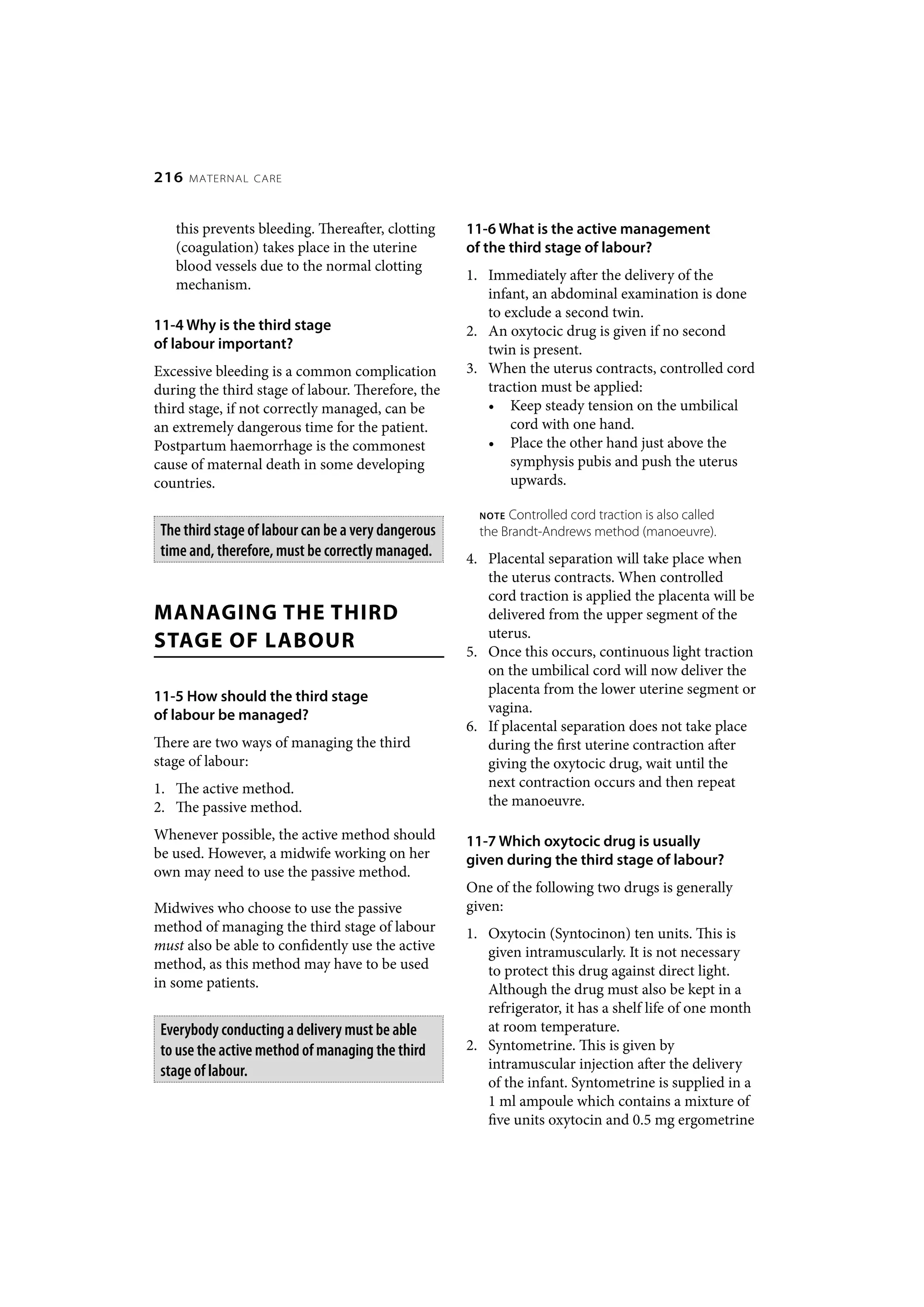 Maternal Care: The third stage of labour | PDF