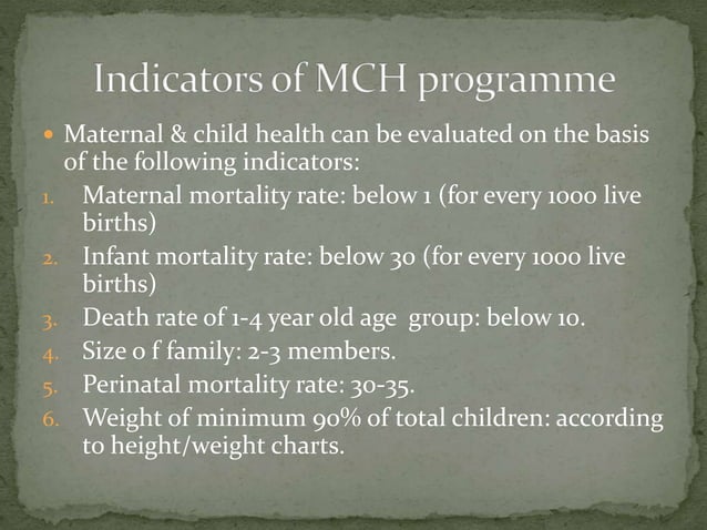 Maternal and child health programme | PPTX