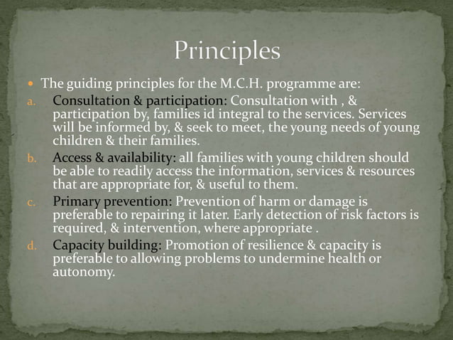 Maternal and child health programme | PPTX