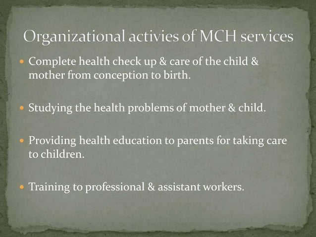 Maternal and child health programme | PPTX