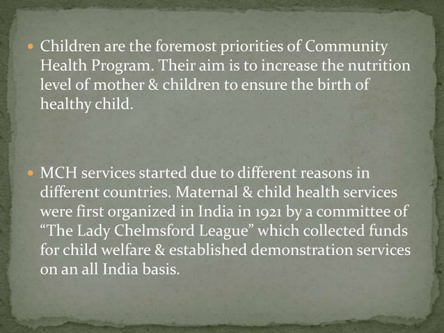 Maternal and child health programme | PPTX