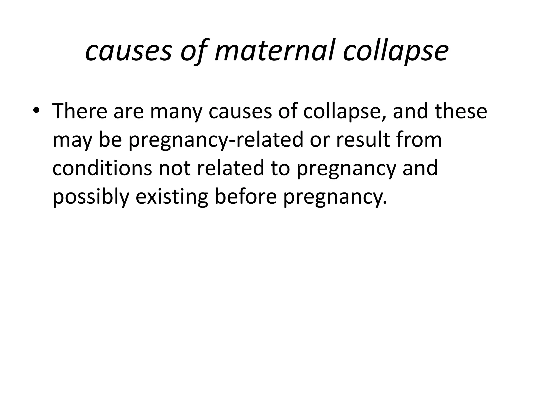 Maternal collapse | PPTX