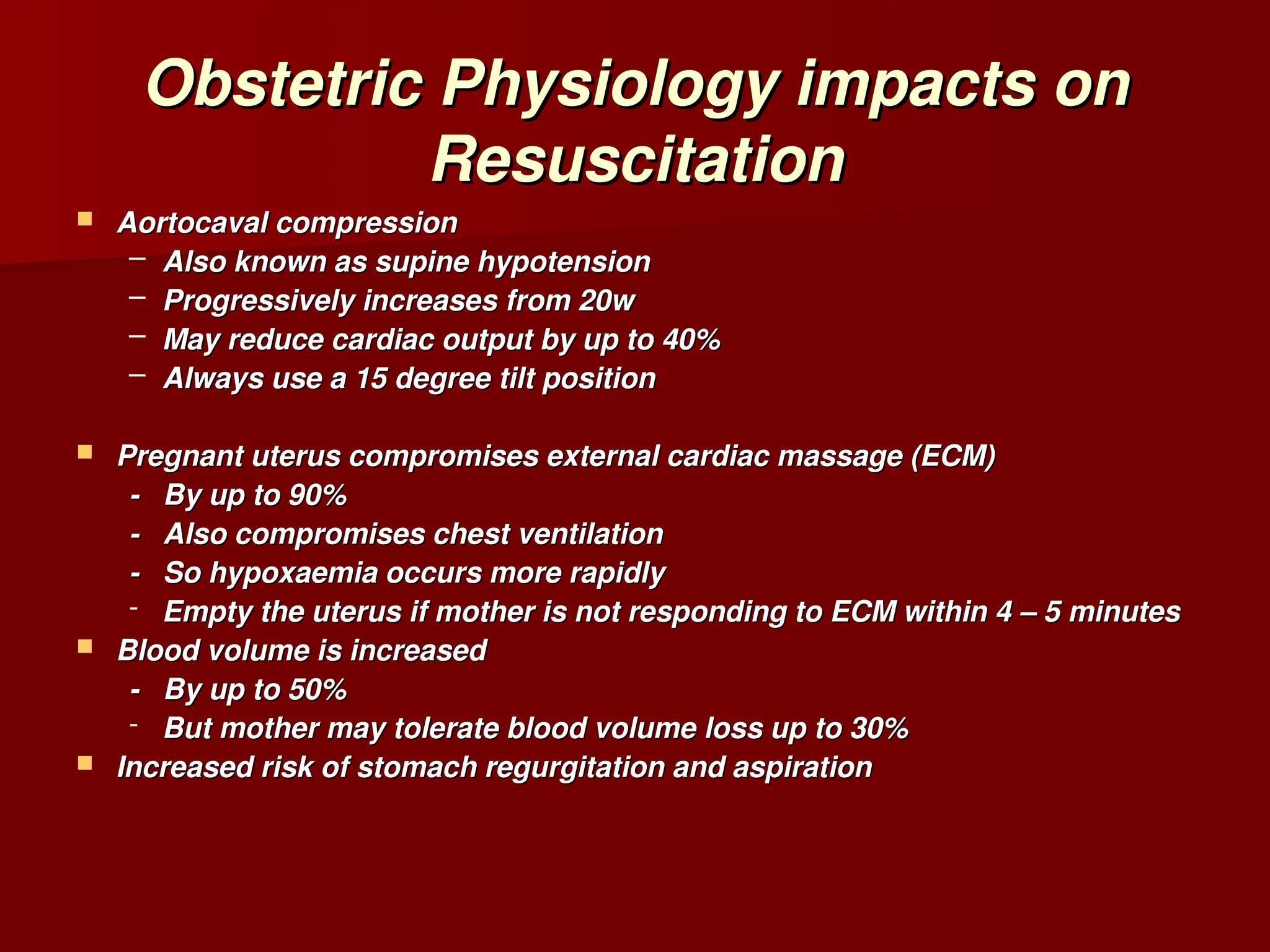 Maternal collapse and obstetric emergencies | PPT