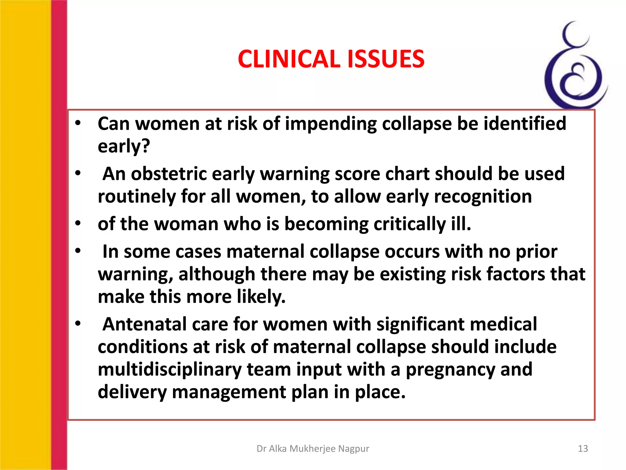 Maternal collapse by dr alka mukherjee & dr apurva mukherjee | PPTX