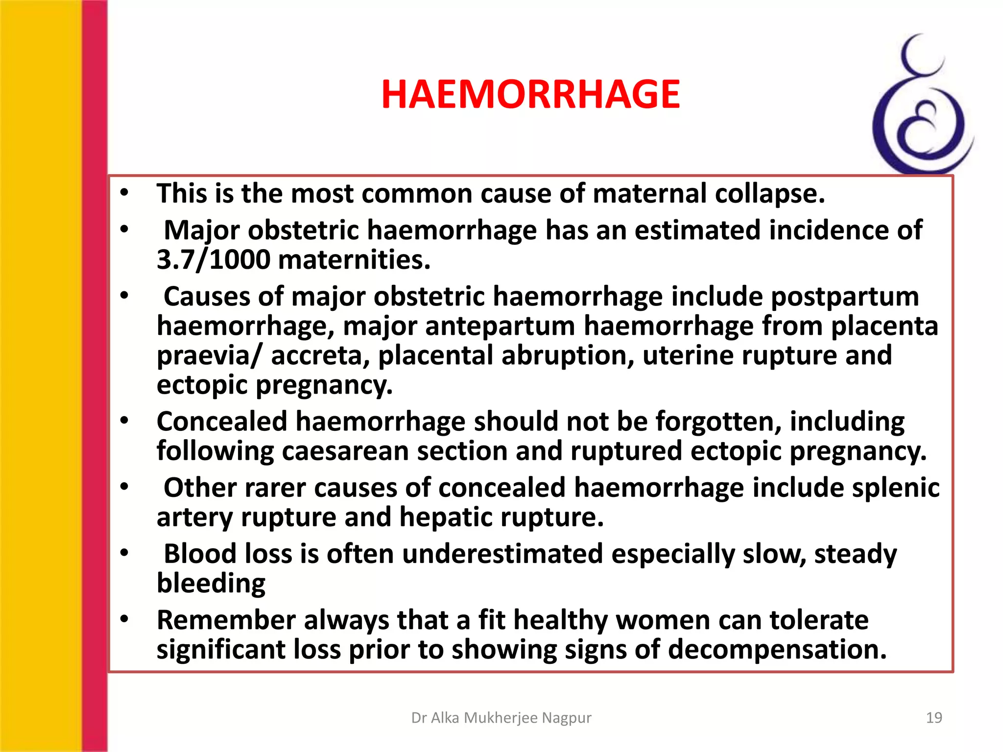Maternal collapse by dr alka mukherjee & dr apurva mukherjee | PPTX