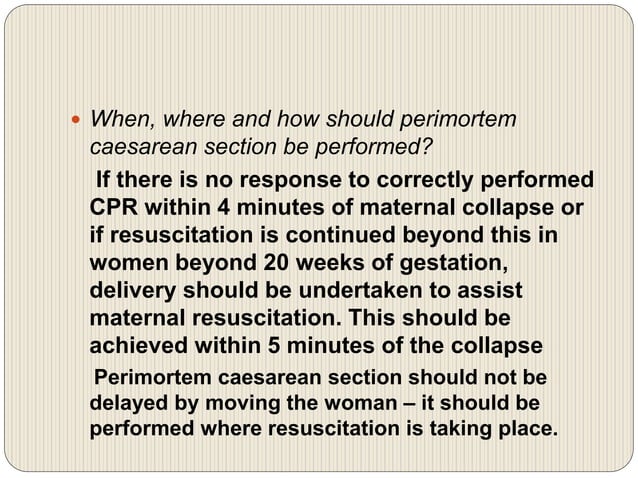 Maternal collapse during pregnancy and puerperium | PPTX