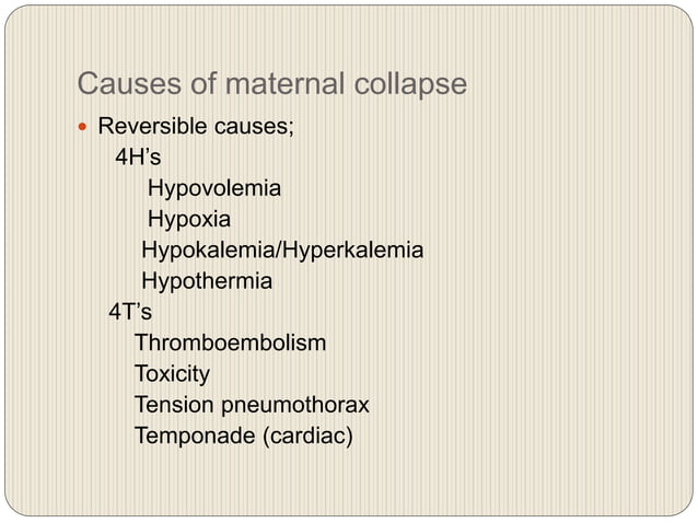 Maternal collapse during pregnancy and puerperium | PPTX