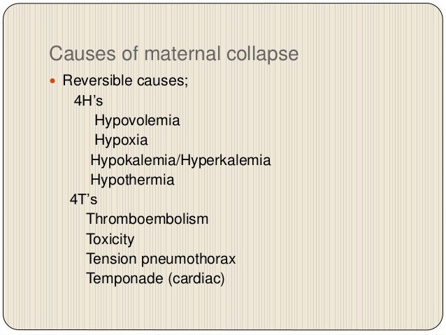 Maternal collapse during pregnancy and puerperium