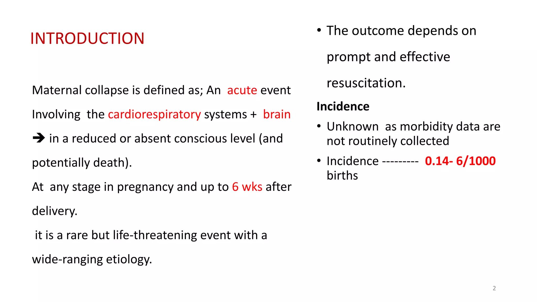 Maternal collapse in pregnancy | PPTX