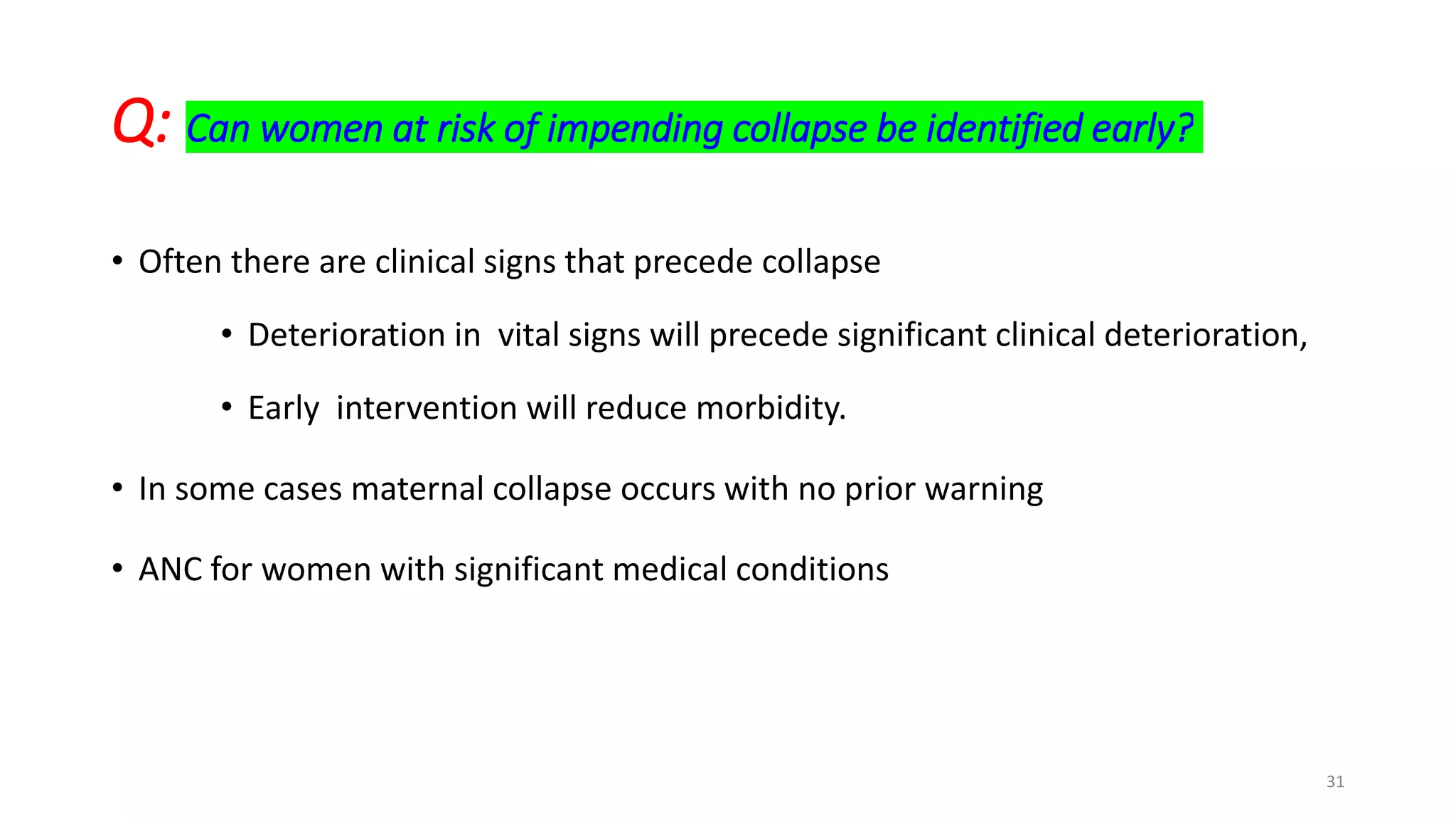 Maternal collapse in pregnancy | PPTX