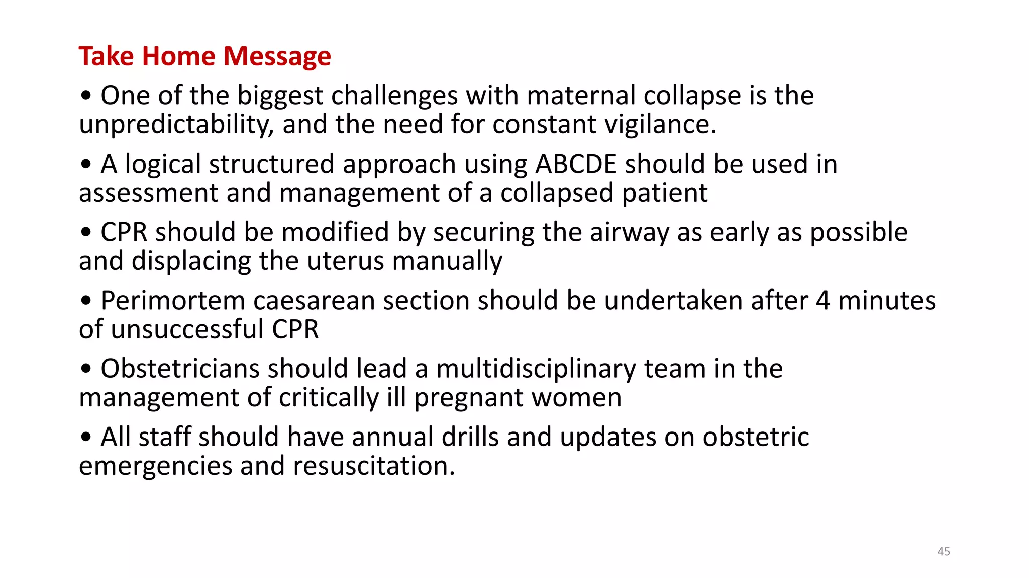 Maternal collapse in pregnancy | PPTX