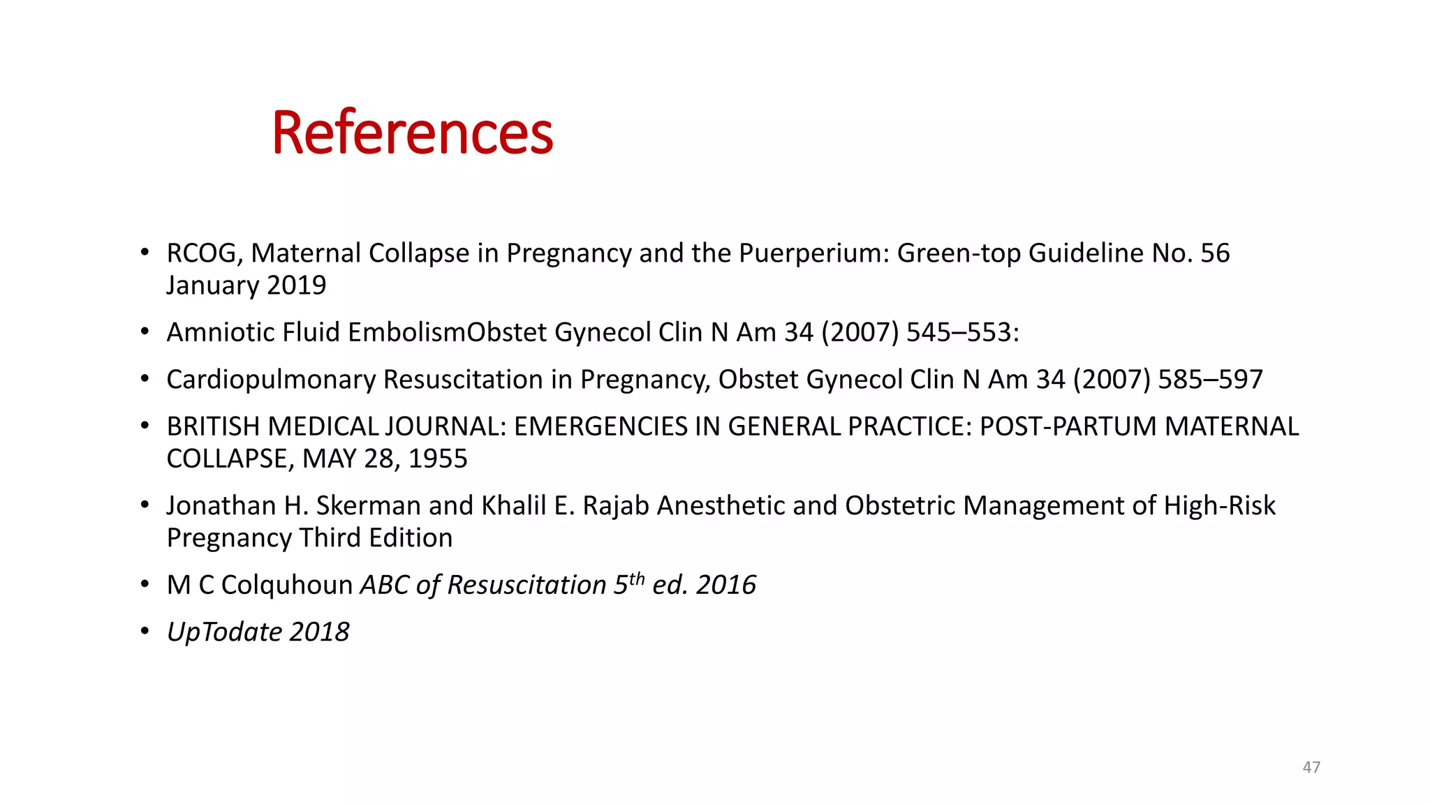 Maternal collapse in pregnancy | PPTX
