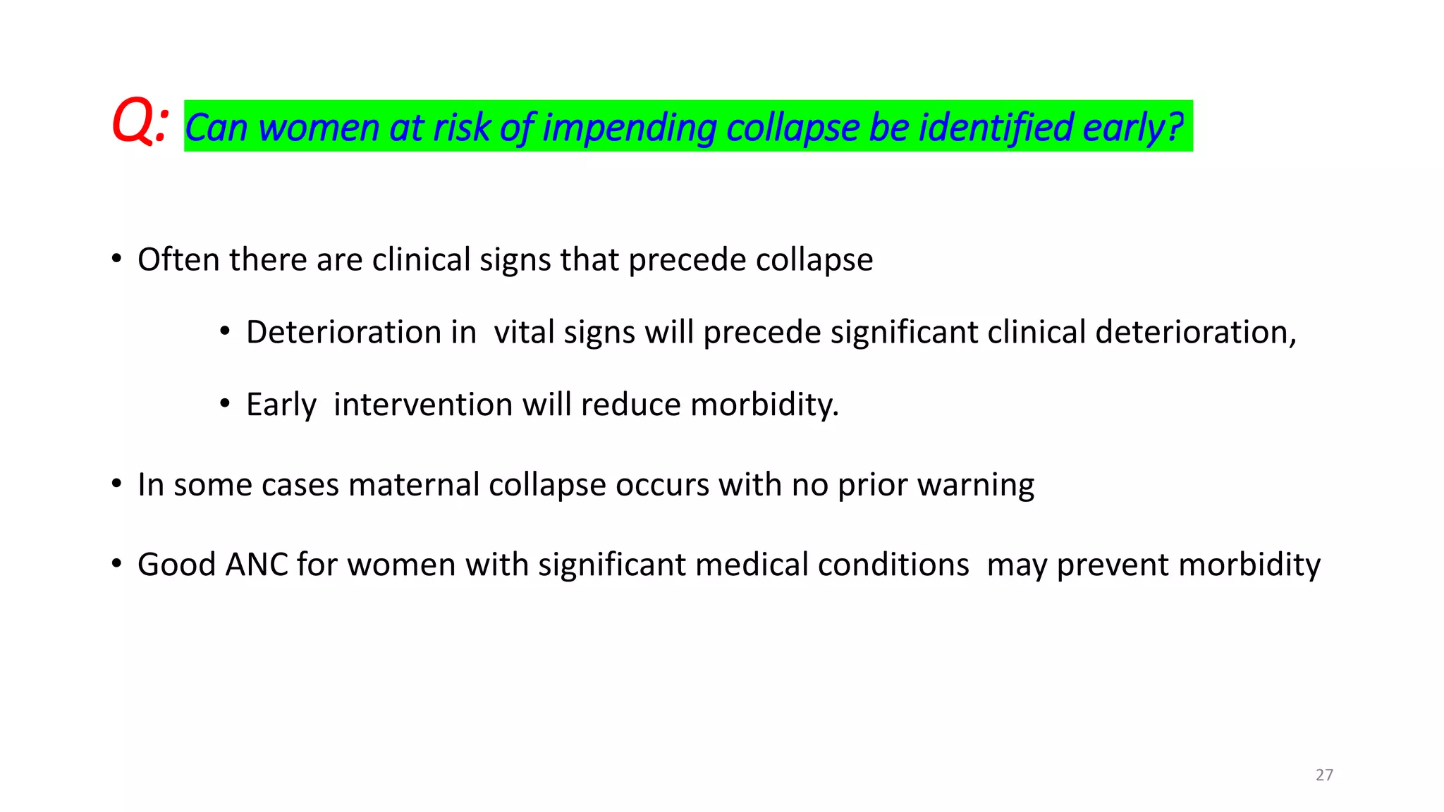 Maternal collapse in pregnancy & puerperium | PPTX