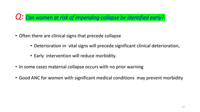 Maternal collapse in pregnancy & puerperium | PPTX