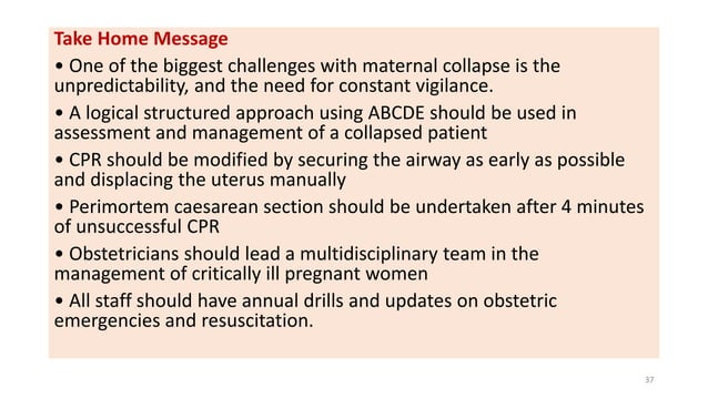 Maternal collapse in pregnancy & puerperium | PPTX