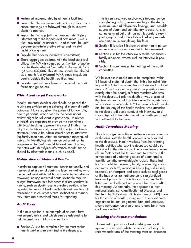 Maternal deathauditmarch22011 | PDF