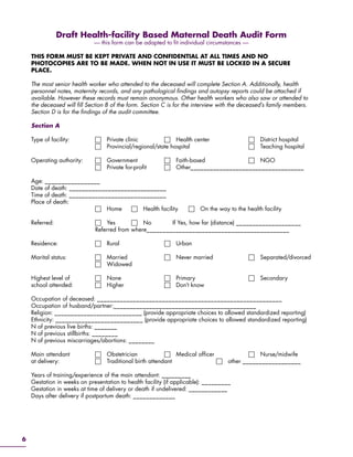 Maternal deathauditmarch22011 | PDF