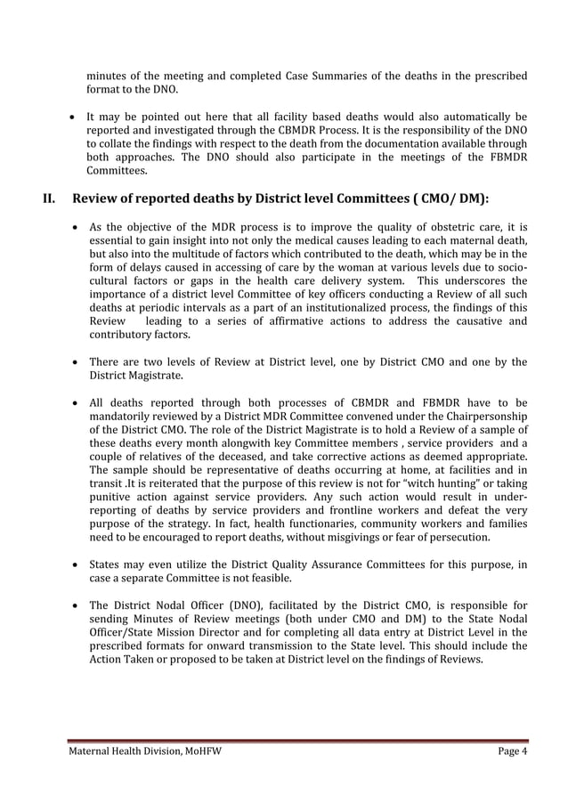Maternal death review_go_i_guidelines | PDF | Pregnancy | Reproductive ...