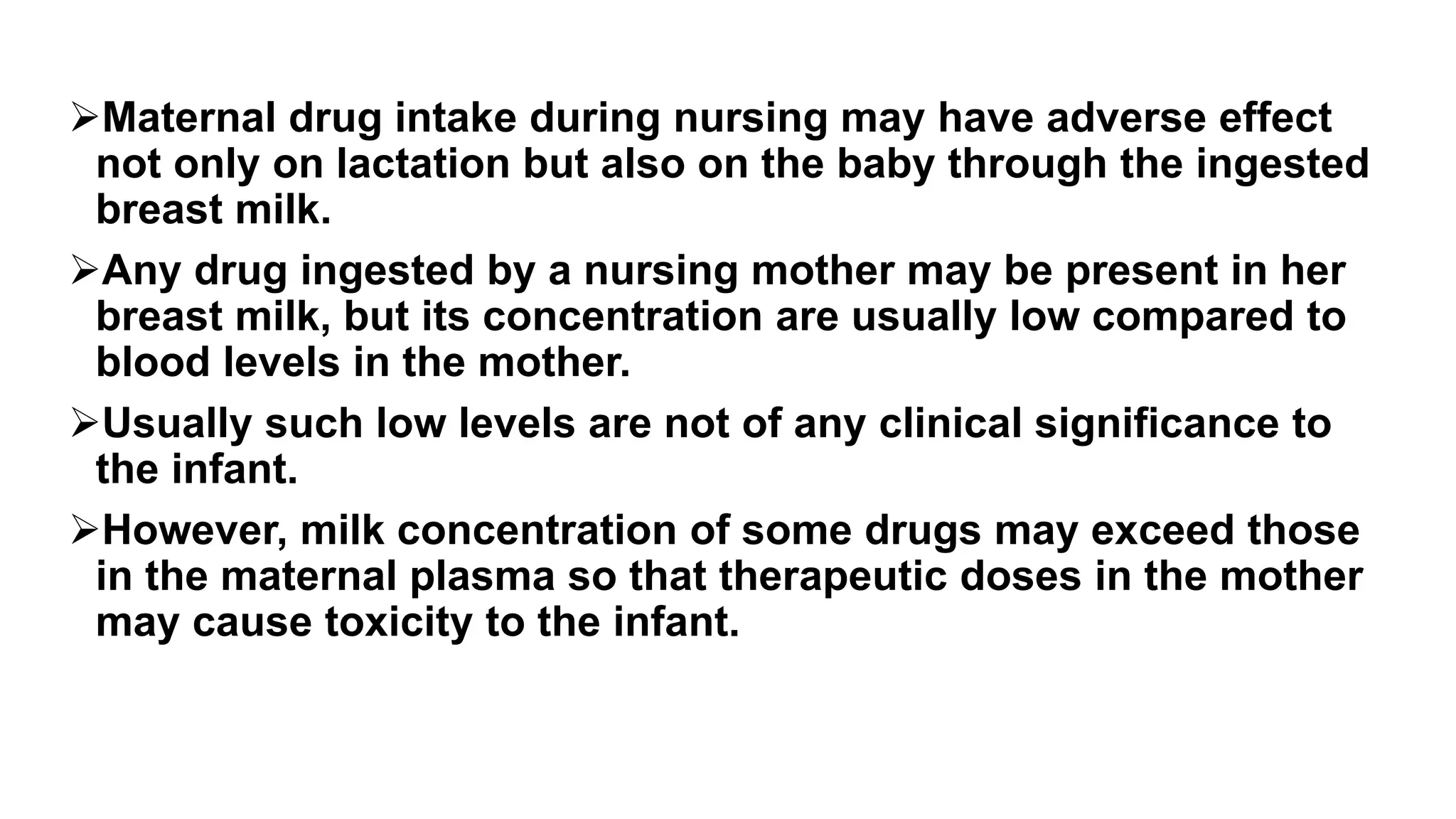 Maternal drug intake and breastfeeding | PPTX