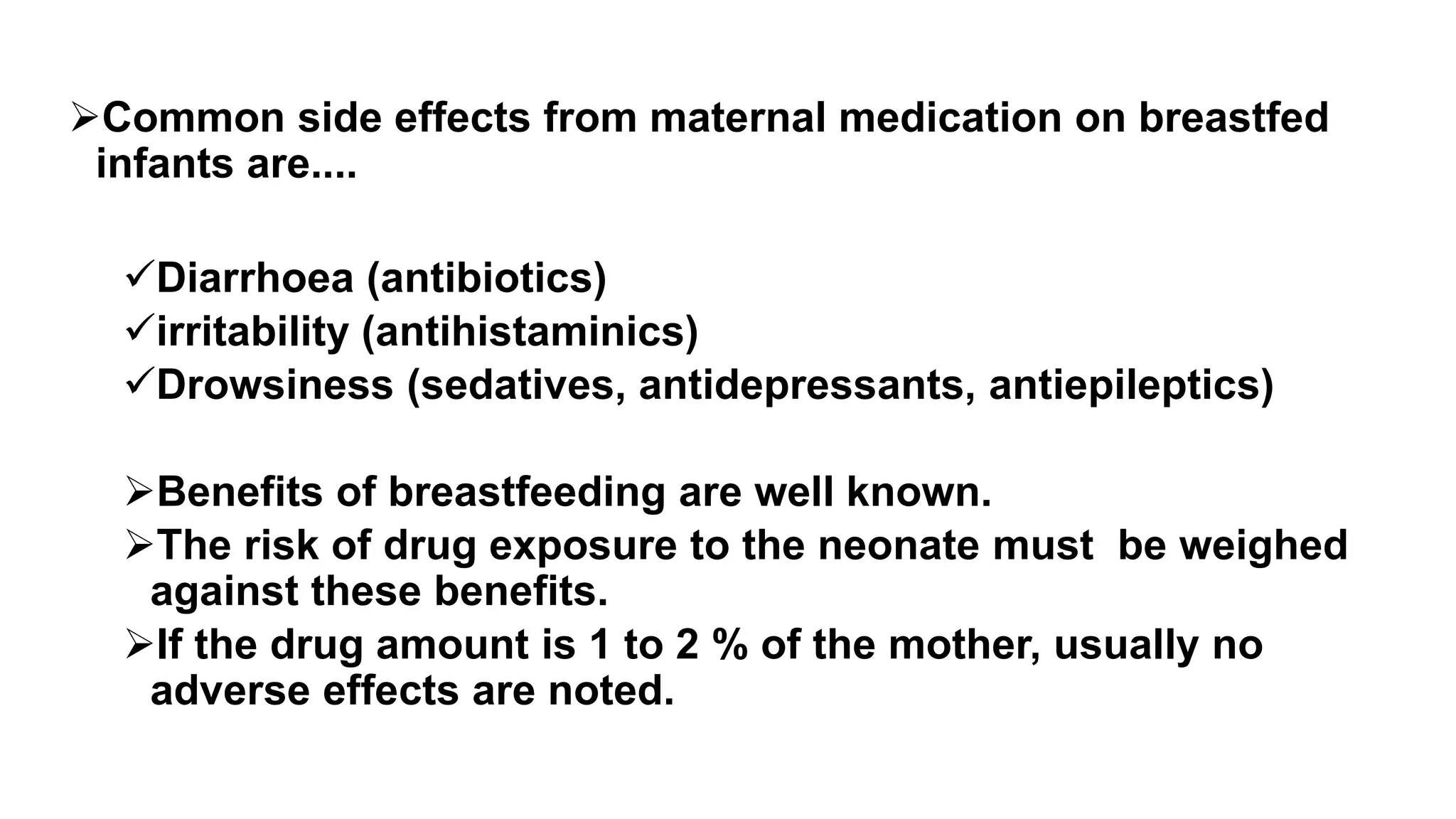 Maternal drug intake and breastfeeding | PPTX