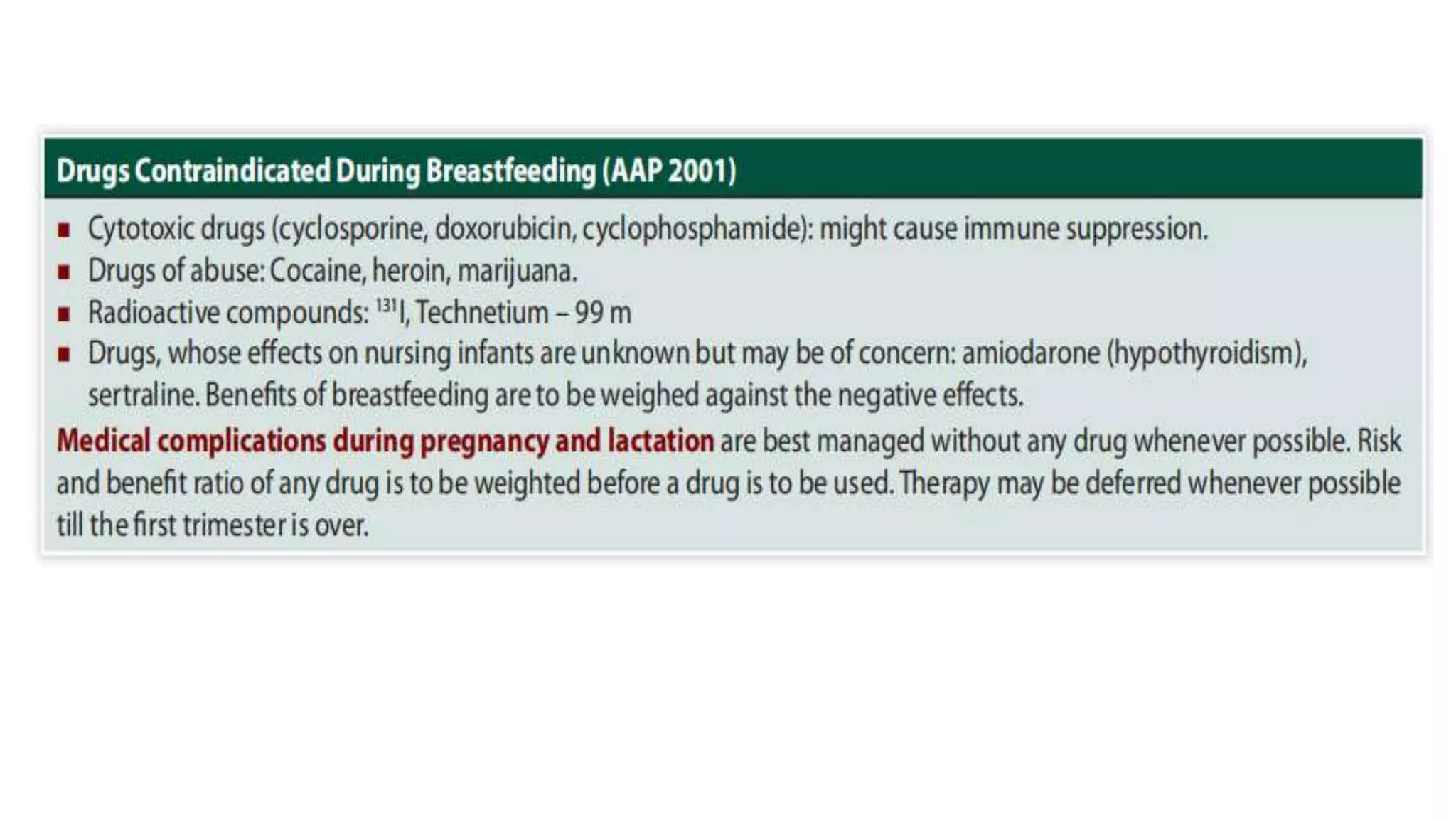Maternal drug intake and breastfeeding | PPTX