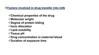 Maternal drug intake and breastfeeding | PPTX