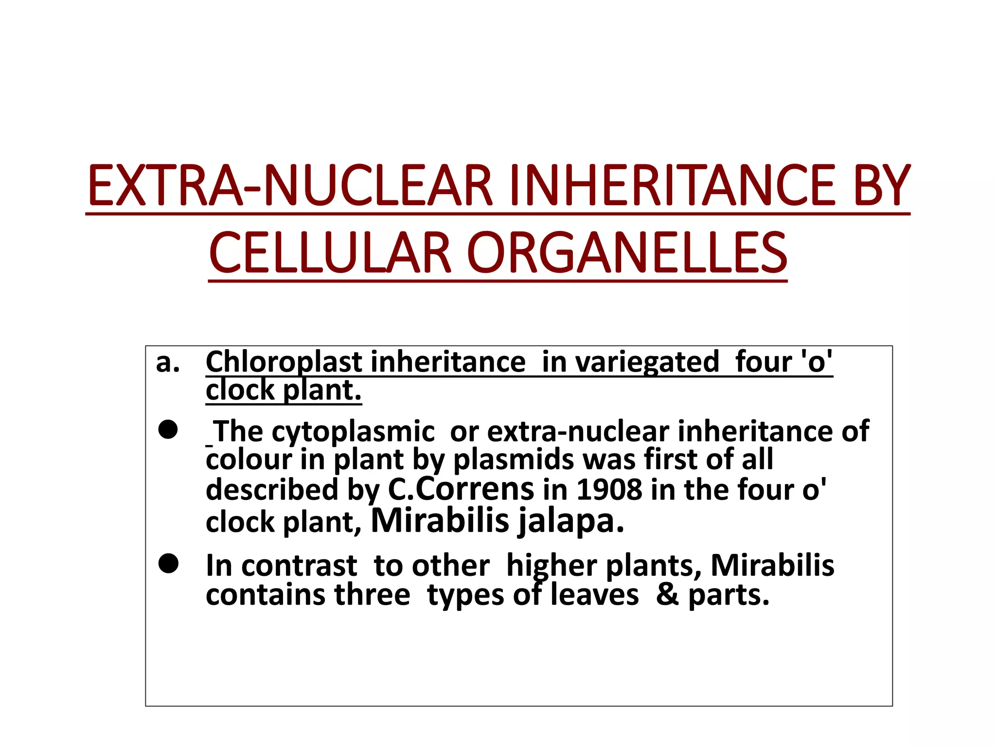 Maternal inheritance of chloroplasts dna | PPTX