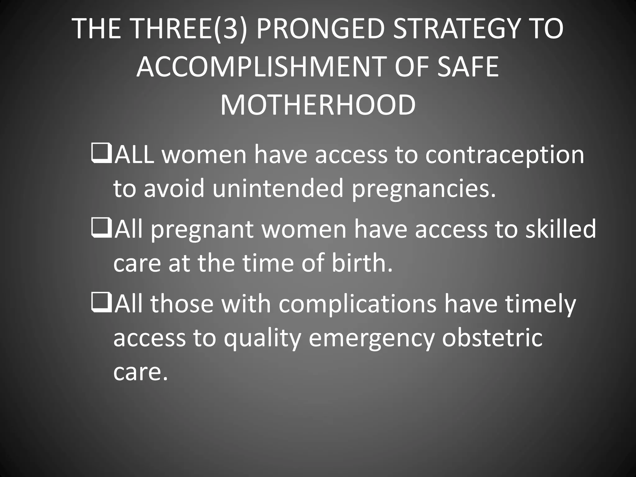 Maternal mortality and safe motherhood | PPTX