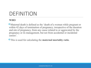 MATERNAL MORTALITY in Bihar and how to overcome | PPTX