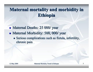 Maternal mortality in ethiopia | PDF