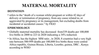MATERNAL NEAR MISS 2. Loss of pregnancy at term | PPTX
