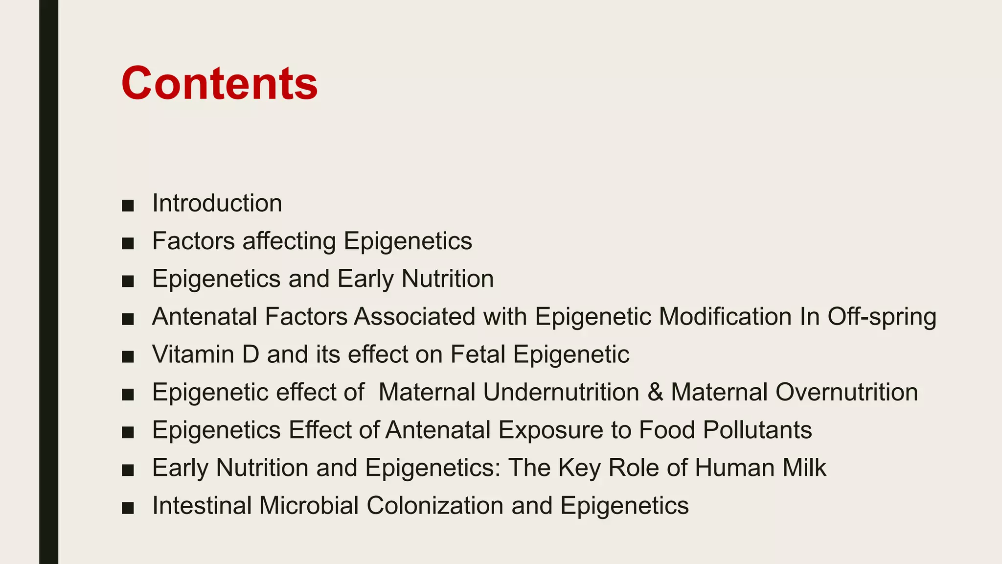 Maternal Nutrition and Epigenetics | PDF