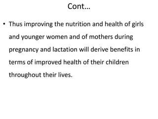 Maternal nutrition unit i | PPTX