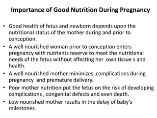 Maternal nutrition unit i | PPTX