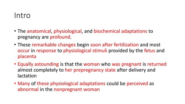 Maternal physiology | PPTX | Pregnancy | Reproductive Health