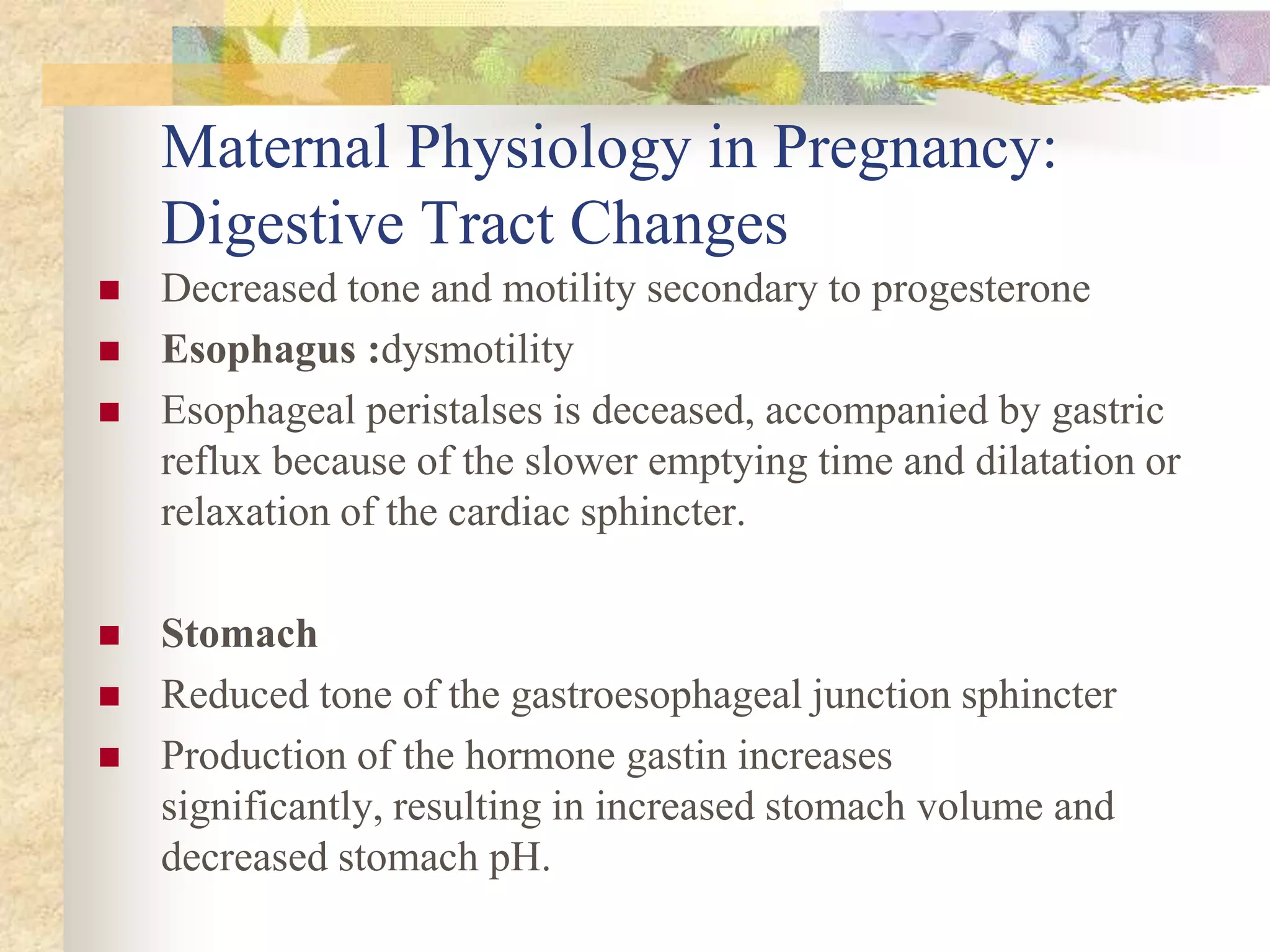 Maternal Physiology in Pregnancy | PPTX