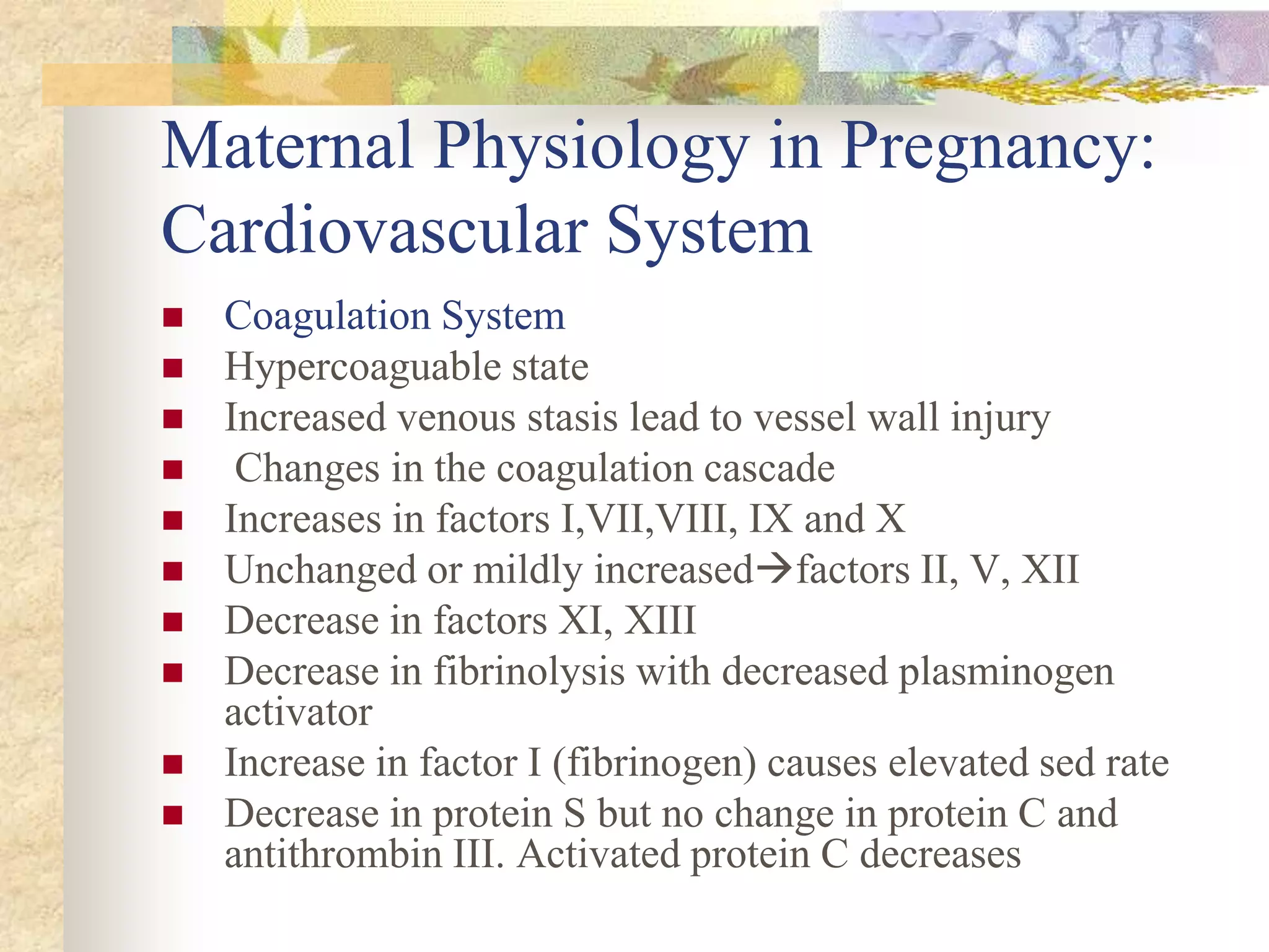 Maternal Physiology in Pregnancy | PPTX