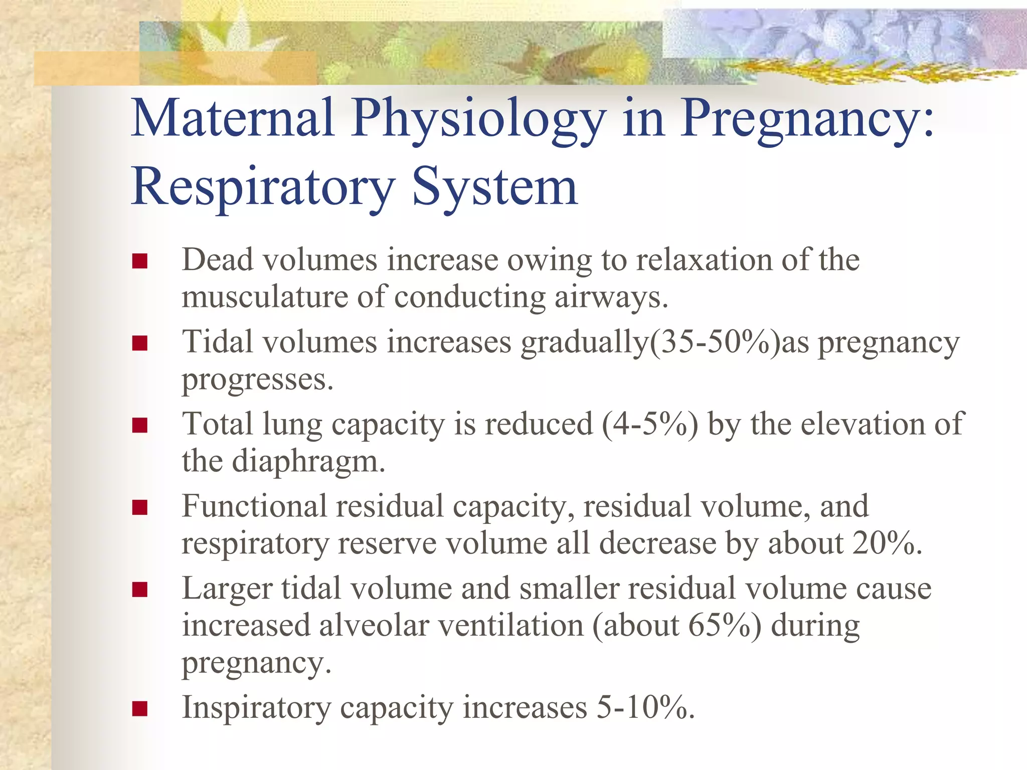 Maternal Physiology in Pregnancy | PPTX